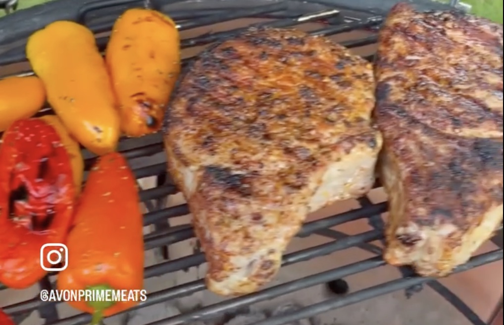 Grilled Pork Chops & Parmesan Potatoes - Avon Prime Meats